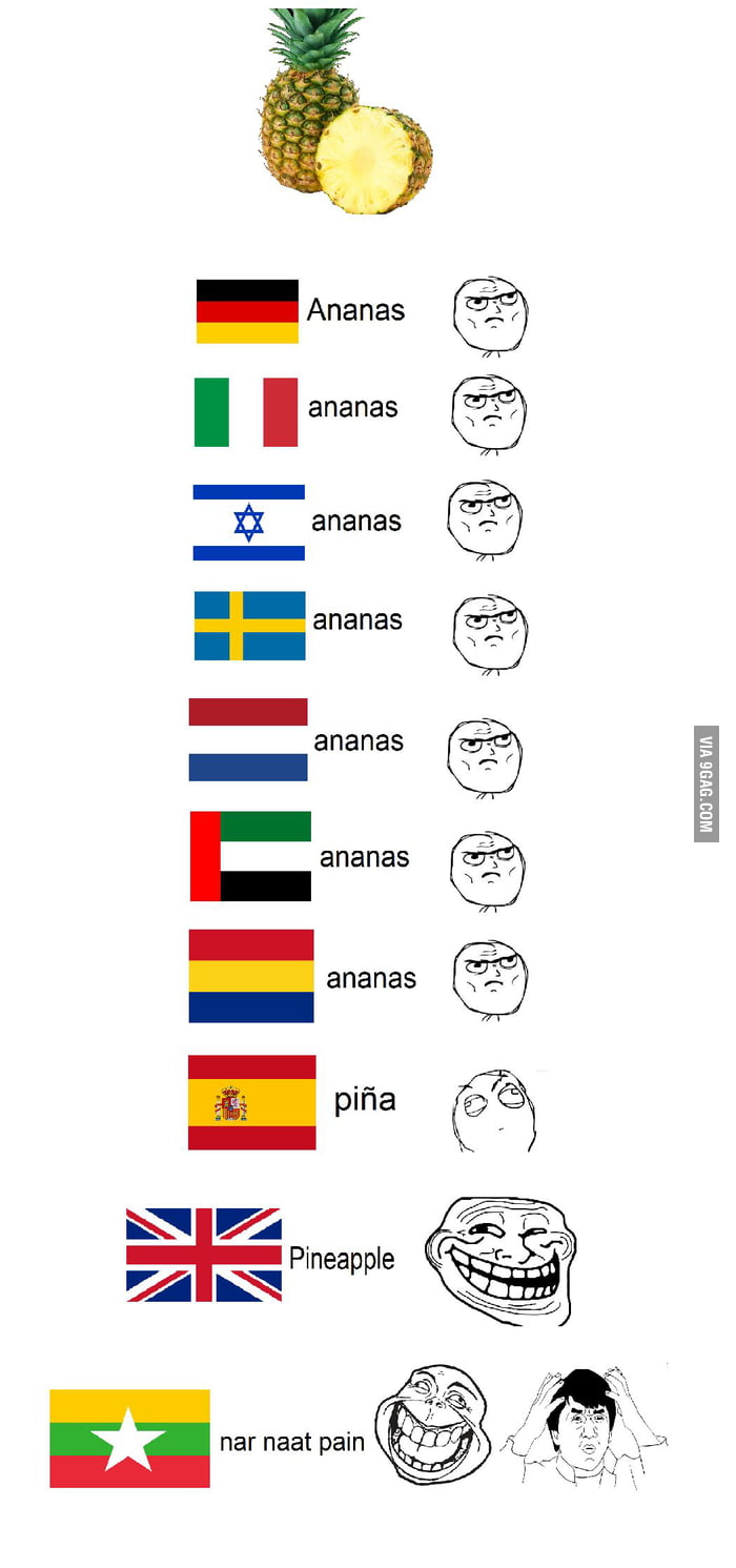 Pineapple or Ananas? - 9GAG