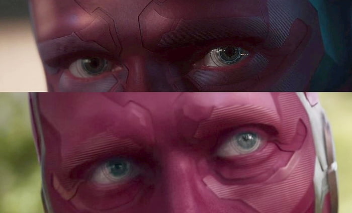 Just realized Vision's eyes looked a bit different (Age of Ultron / Infinity War) - 9GAG
