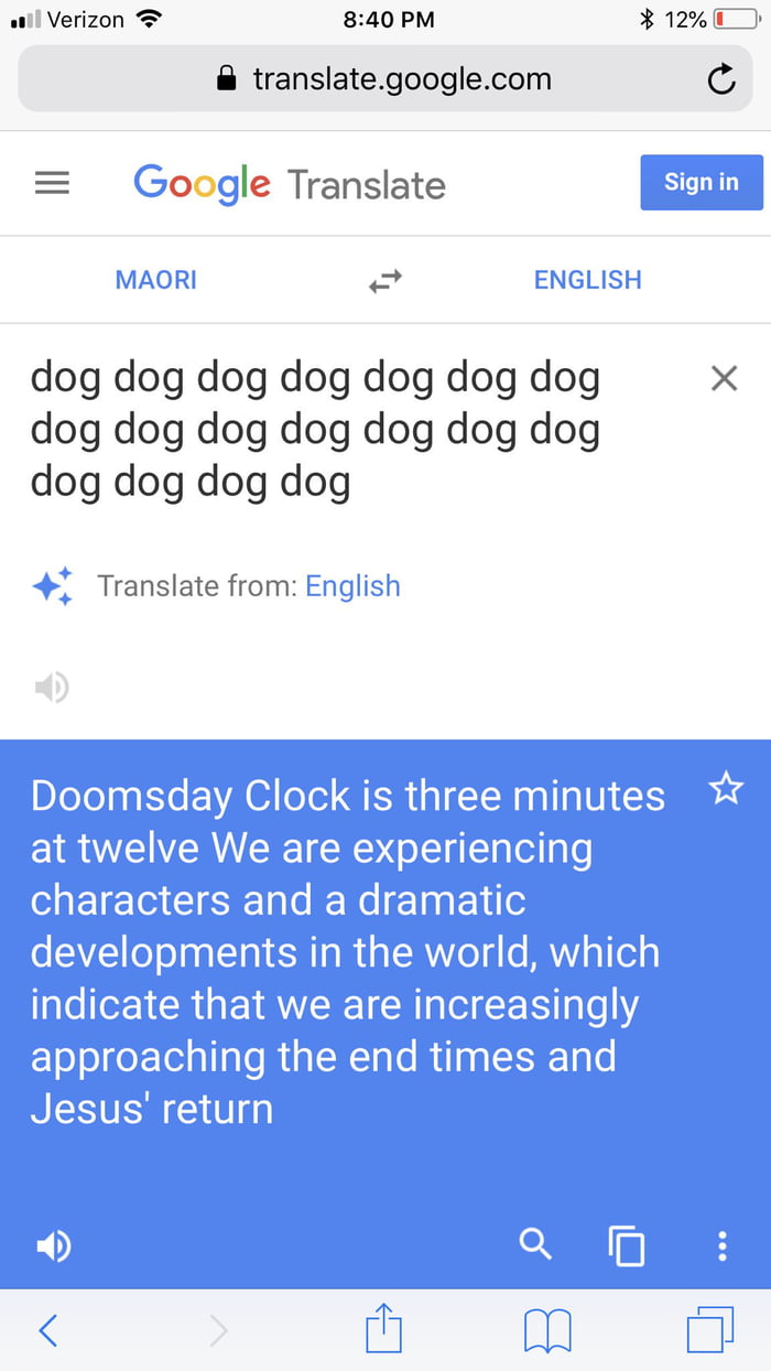 Dog 18 times Google translate - 9GAG