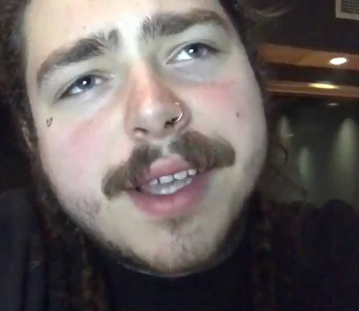 Post Malone's moustache looks like two dogs about to kiss. - 9GAG