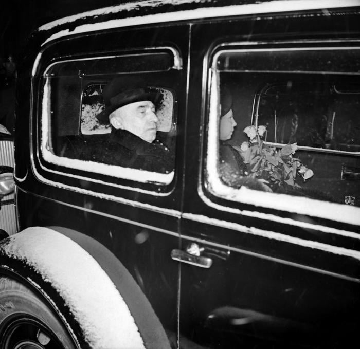 A devastated Emil Hácha, the president of Czechoslovakia, returns to ...