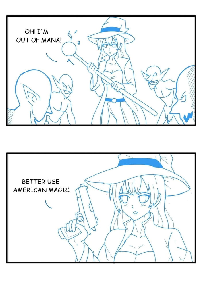 Witch with pistol - 9GAG