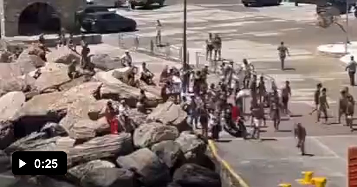 Greek national sport, jumping behind the departing ships and swimmin ...