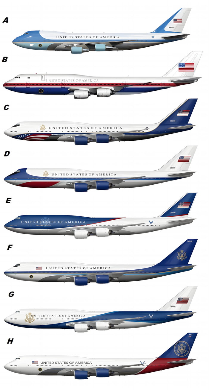 Concepts for the upcoming Air Force One redesign - let the voting begin ...