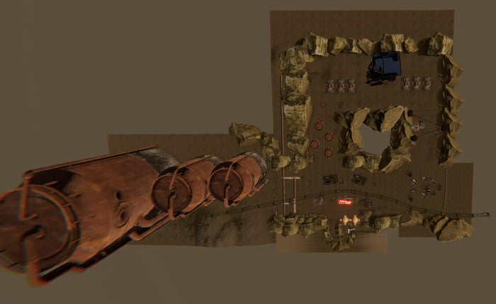 Top Down view of the desert map from my game - 9GAG