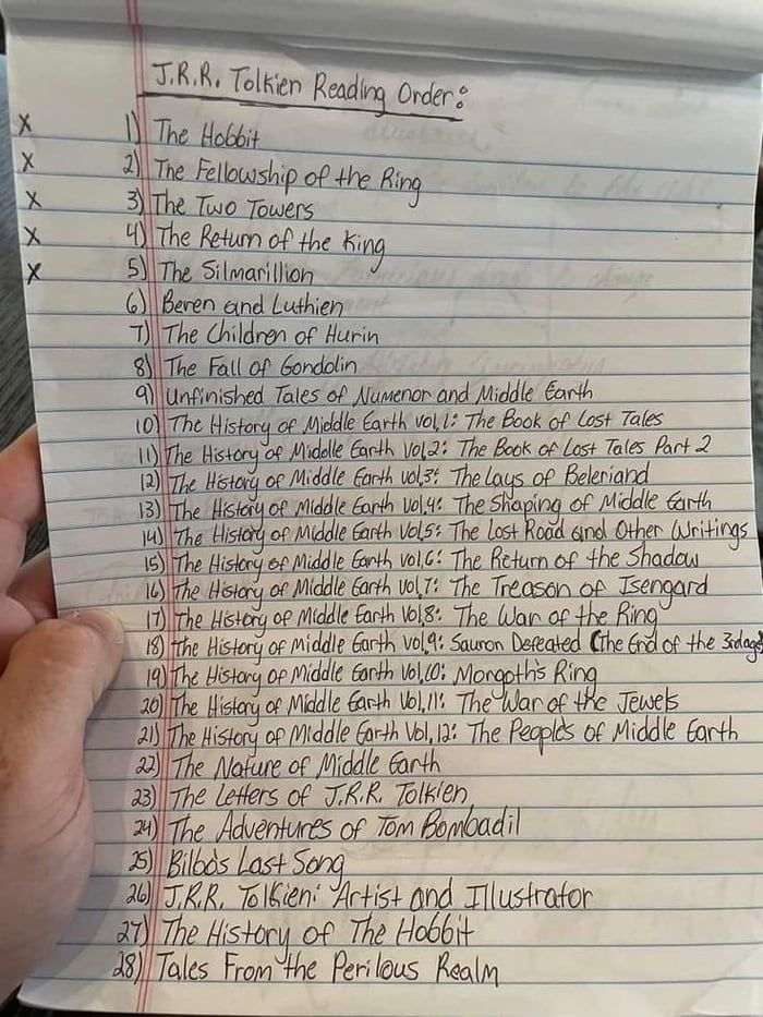 J.R.R. Tolkien reading order - 9GAG