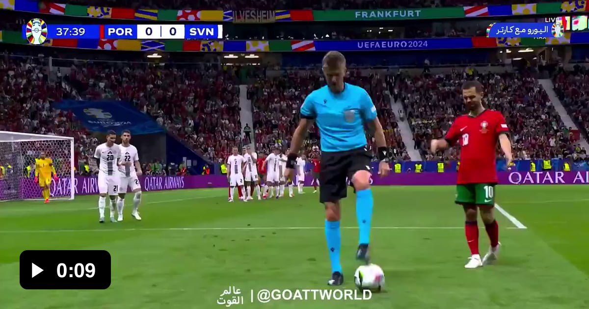 Ronaldo reaction after Orsato adjusts position of free kick - 9GAG