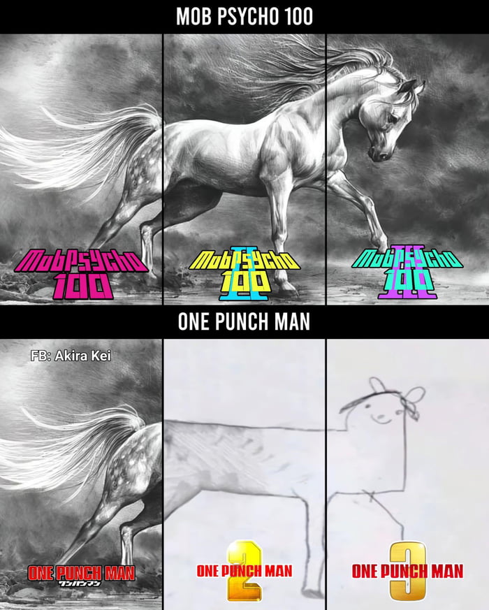 Mob Psycho 100 vs One Punch Man animation budget in a nutshell - 9GAG