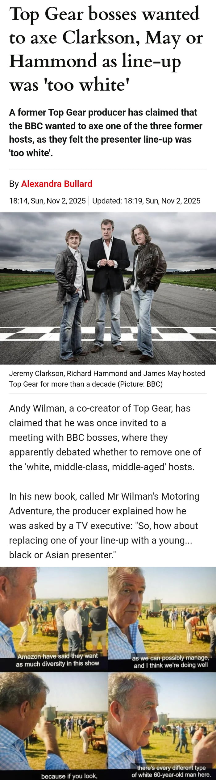 This reminded me of when Amazon tried to diversify Clarkson's Farm. It ...