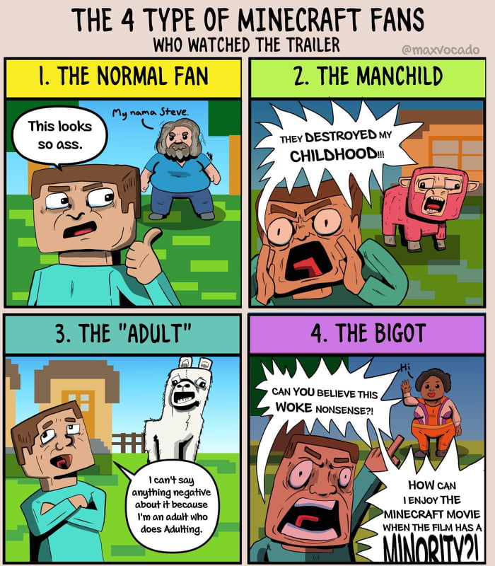 Minecraft the movie complainer - 9GAG