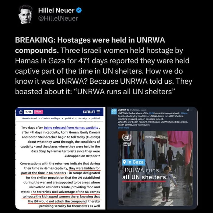 Surprise! Israelis were held hostage in United Nations "shelters" in Gaza. - 9GAG