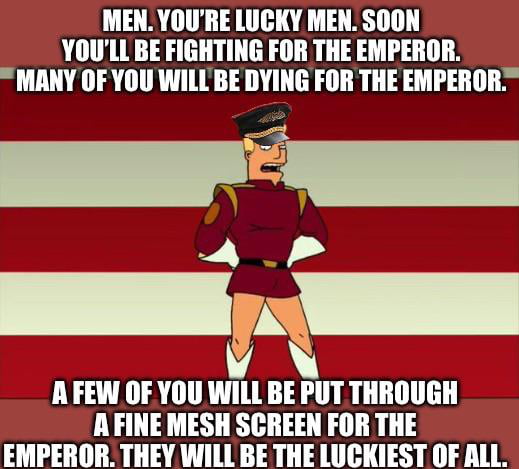 Commissar Zapp Brannigan giving a speech to rally his men - 9GAG