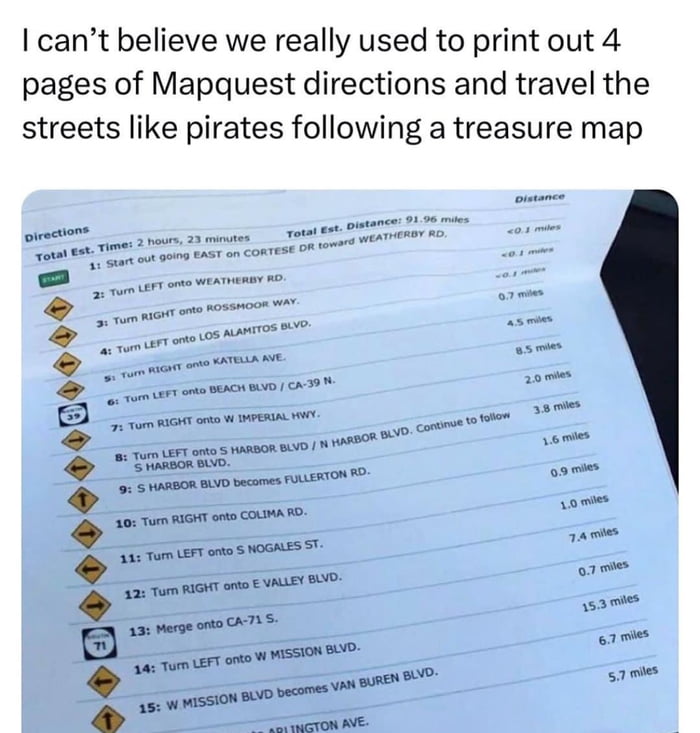 The good old days of printing out directions and still getting lost - 9GAG
