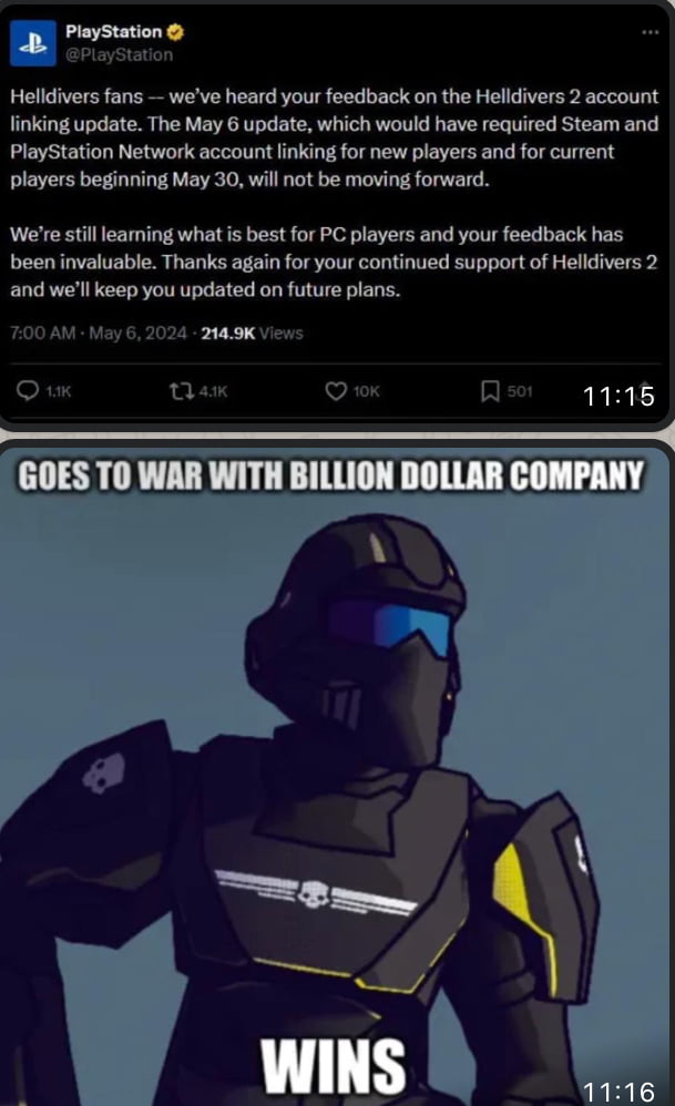 Helldivers 2 vs Sony - 9GAG