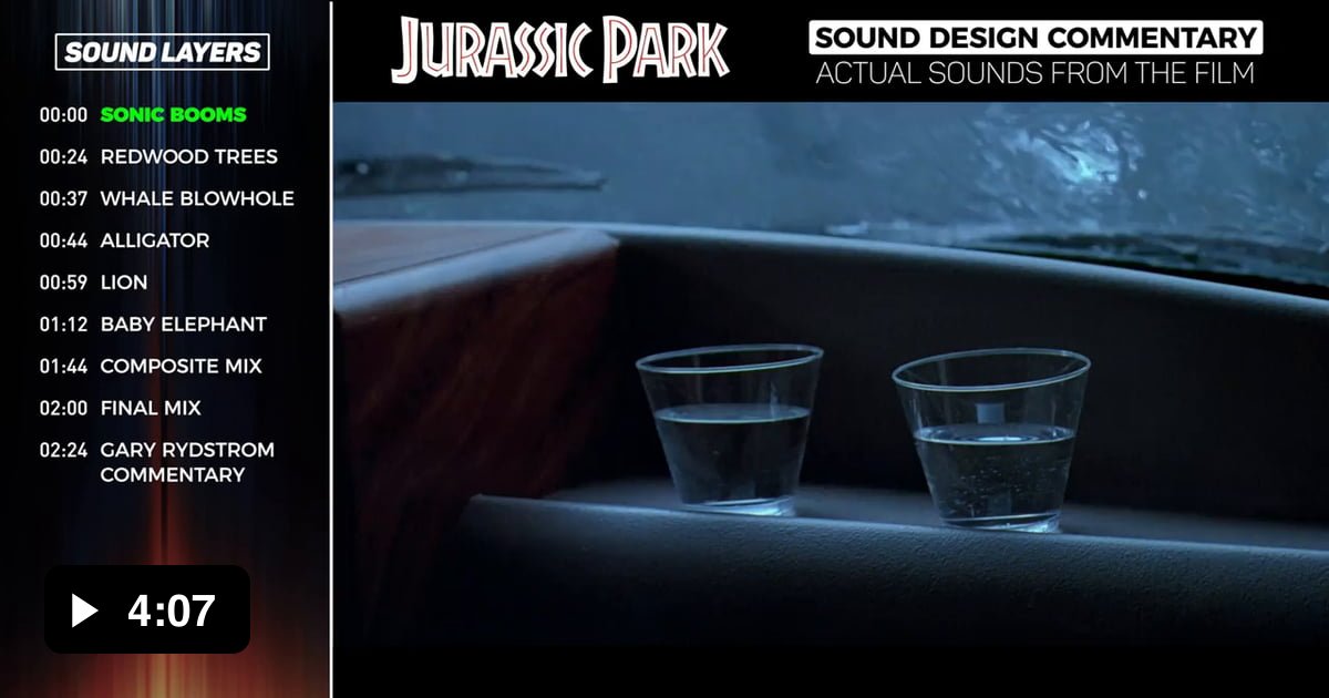 Jurassic Park T-Rex sound design explained by Gary Rydstrom - 9GAG