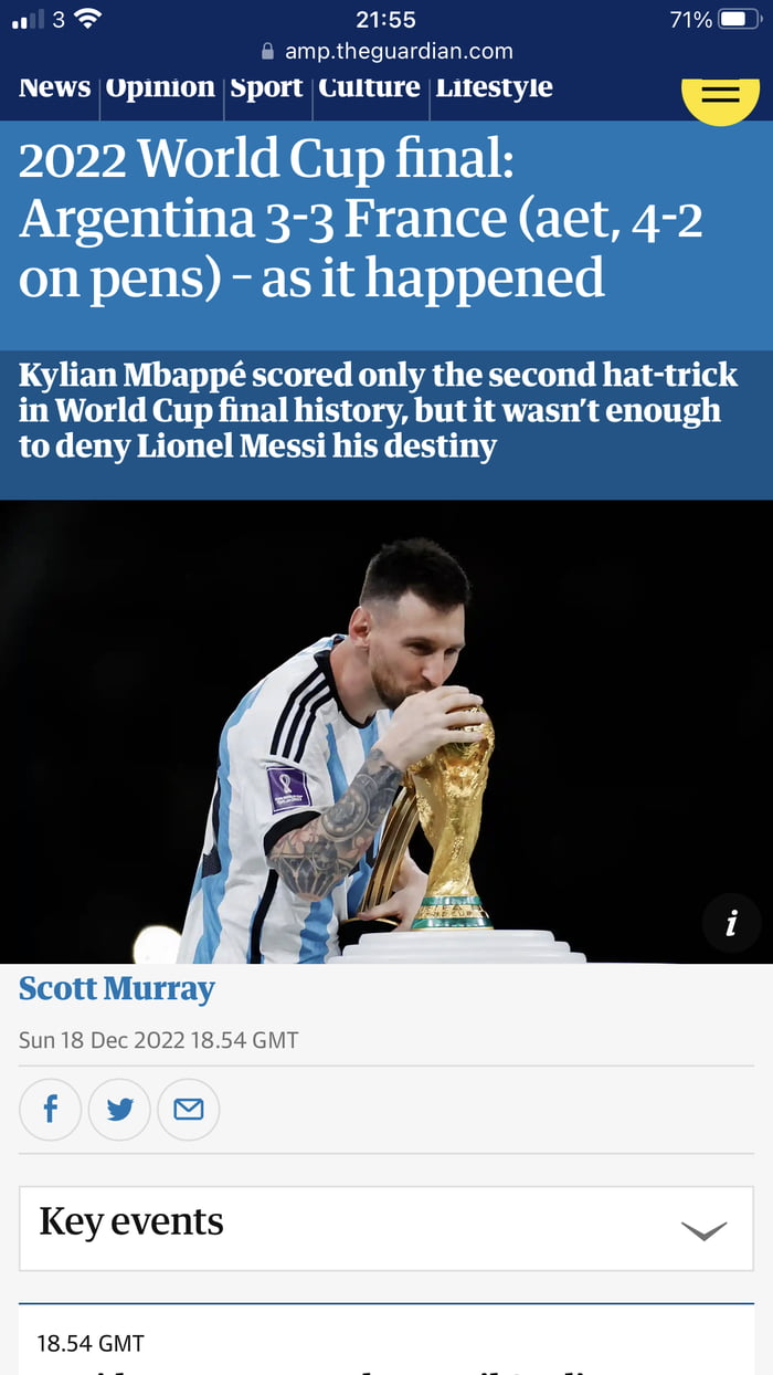 Congrats Argentina! Best final ever! Well deserved! Messi and the team ...