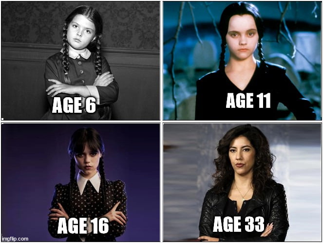 The Evolution of Wednesday Addams - 9GAG