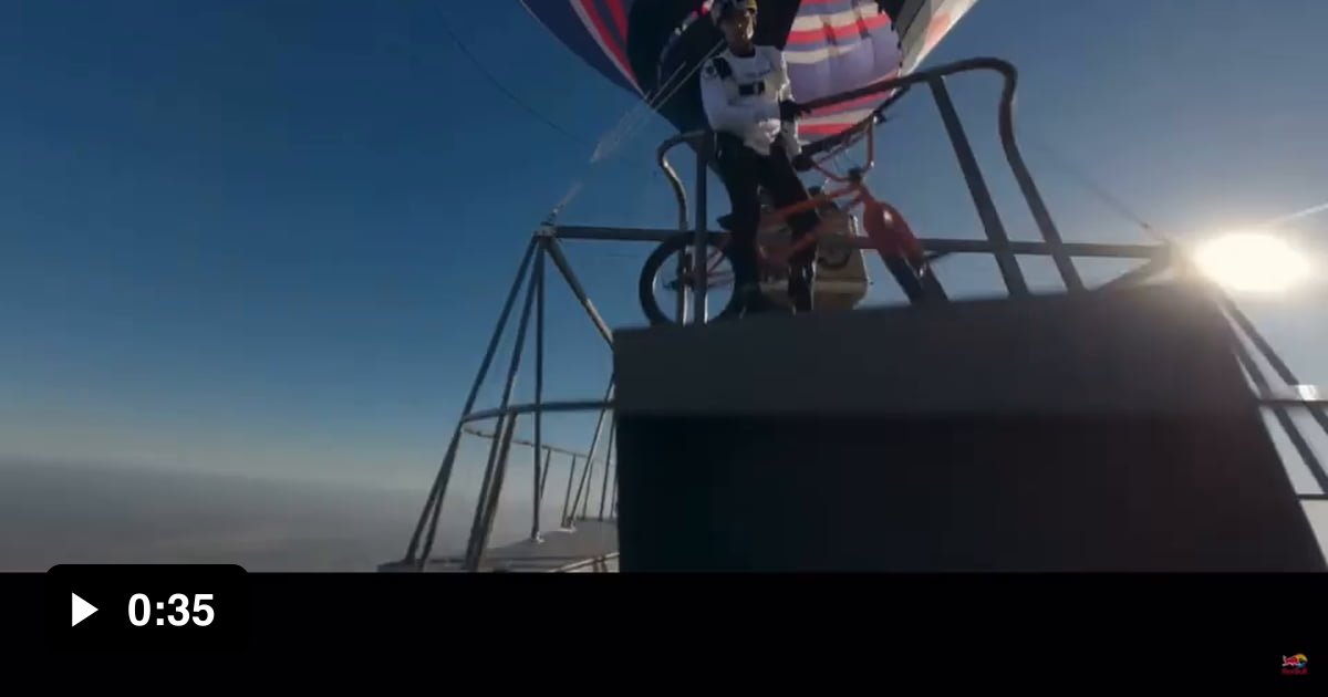 Kriss Kyle Riding BMX at 2,000ft under a HOT AIR BALLOON - 9GAG