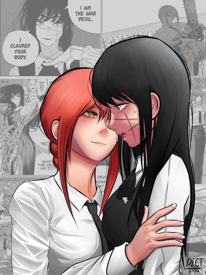 Did a fan art featuring Makima & Mikata 🫶 - 9GAG