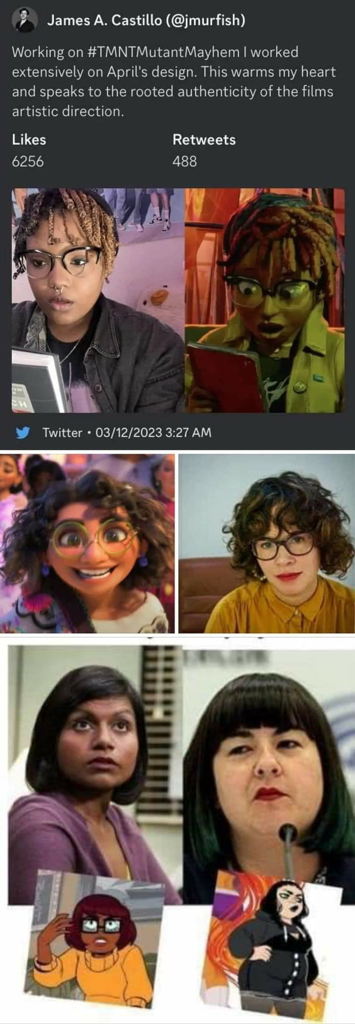 Incapable of imagining a fictional character. Everything has to literally be them or they cannot ...