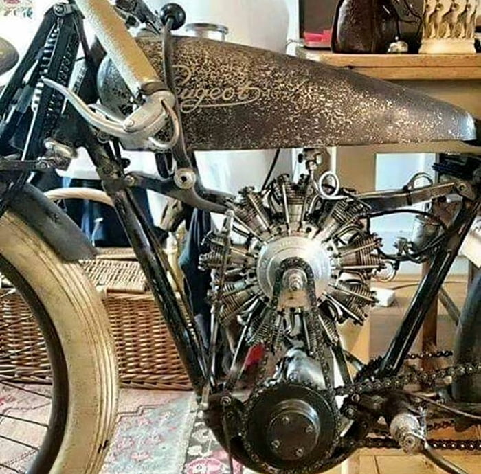 French Peugeots Radial engine motorcycle. - 9GAG