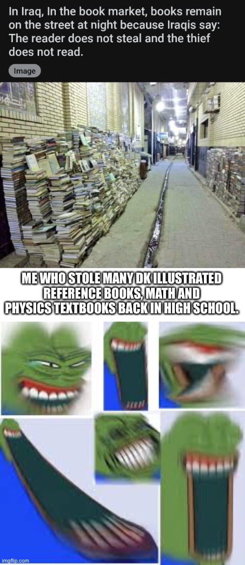 The reader does not steal and the thief does not read meme - 9GAG