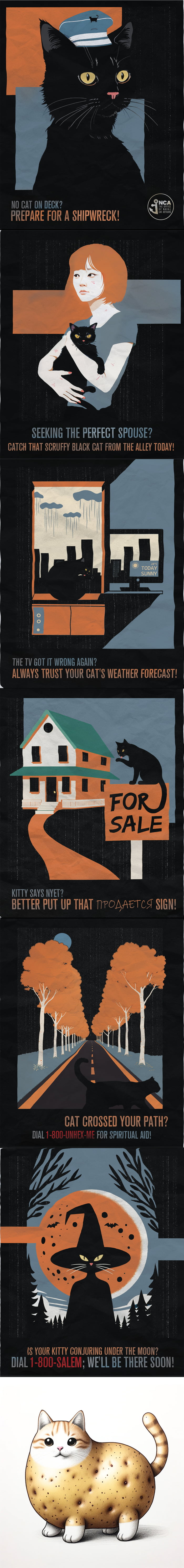Old Posters of Black Cat Superstitions - 9GAG