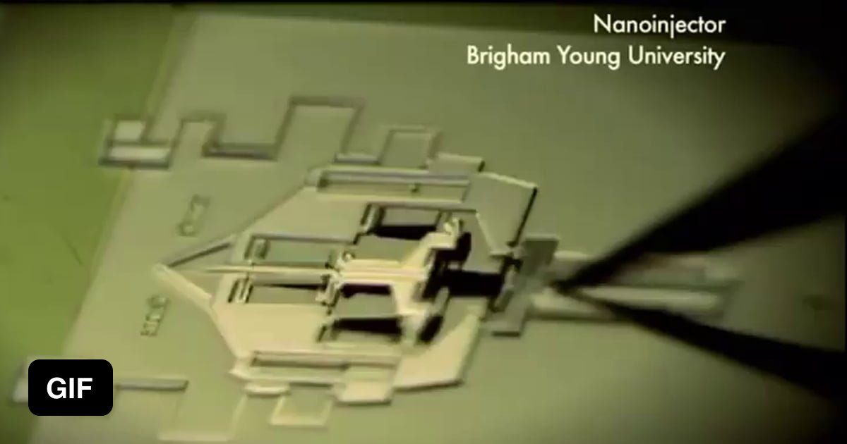 Nano Injector injecting DNA into a cell - 9GAG