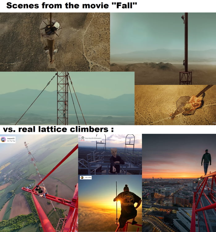 ''Fall'' movie vs real climbers - 9GAG