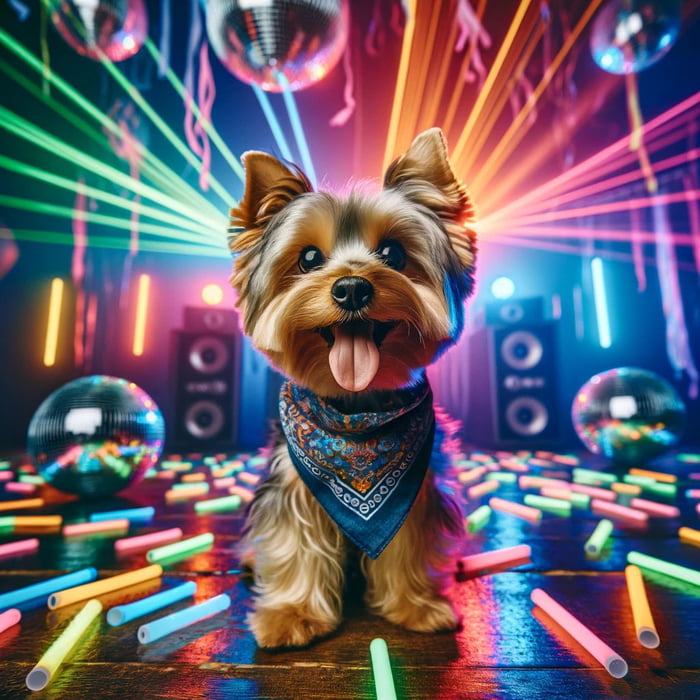 My dog at a rave. AI created this. - 9GAG
