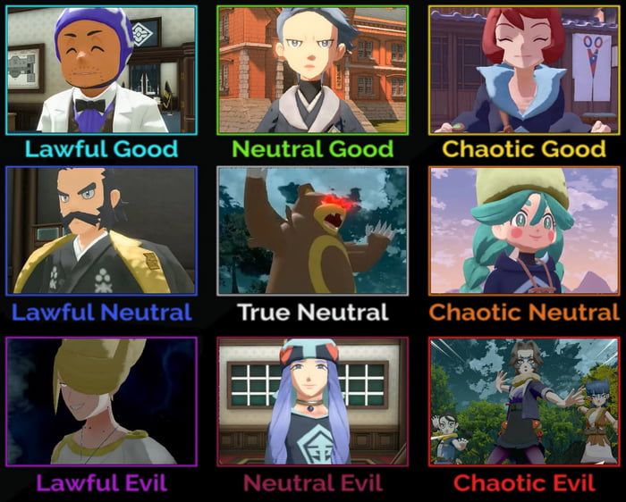 Pokémon Legends Arceus alignment chart - 9GAG