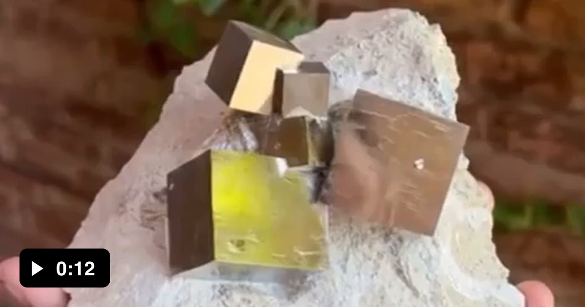 Naturally occurring pyrite crystals - 9GAG