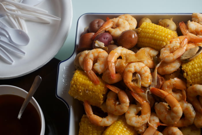 Seafood (but mostly shrimp) Boil - 9GAG