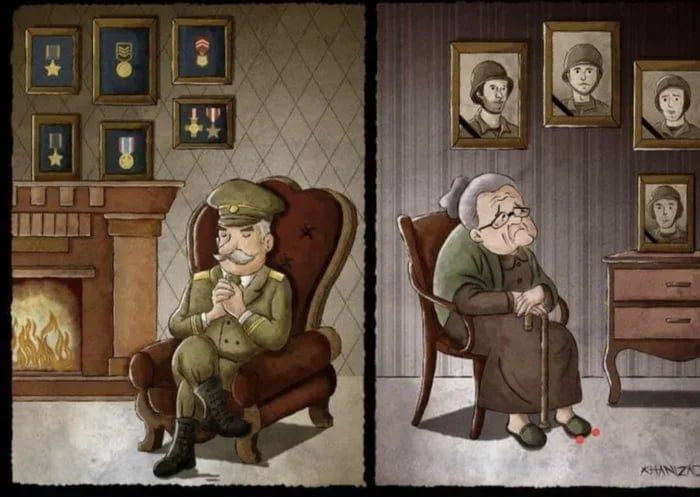 The two sides of war - 9GAG