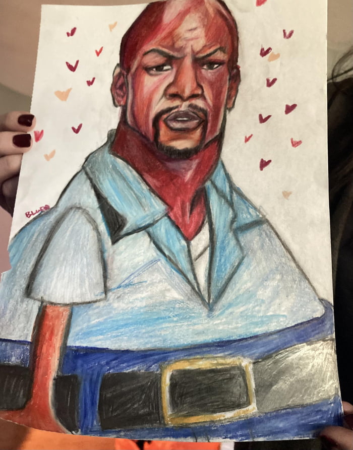 Painting wonderfully combines Terry Crews and Mr. Krabs. - 9GAG