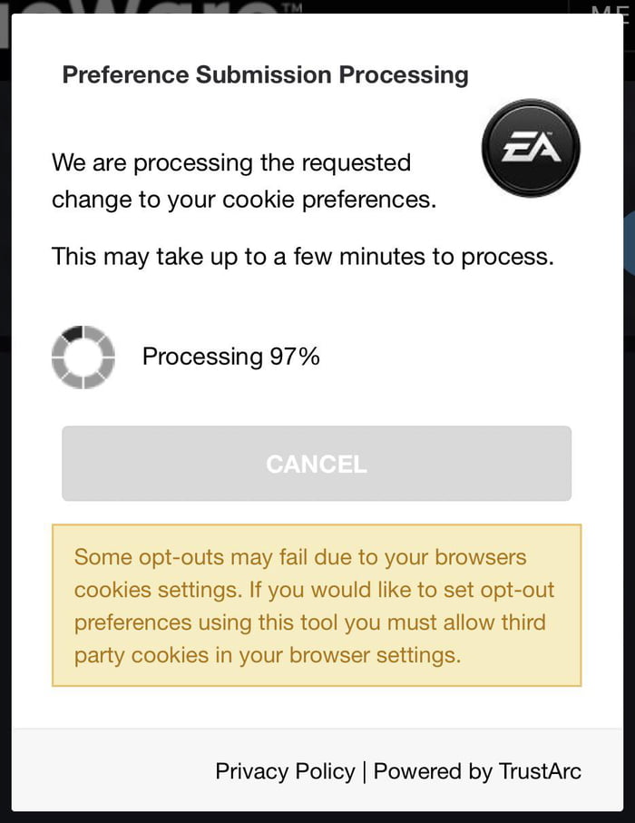 Sadly expected from EA, website gives a fake loading screen that takes ...