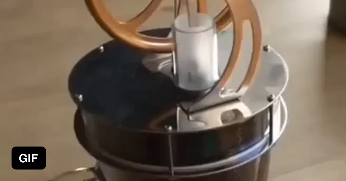 Stirling engine! Technically, it's powered by the heat differential ...