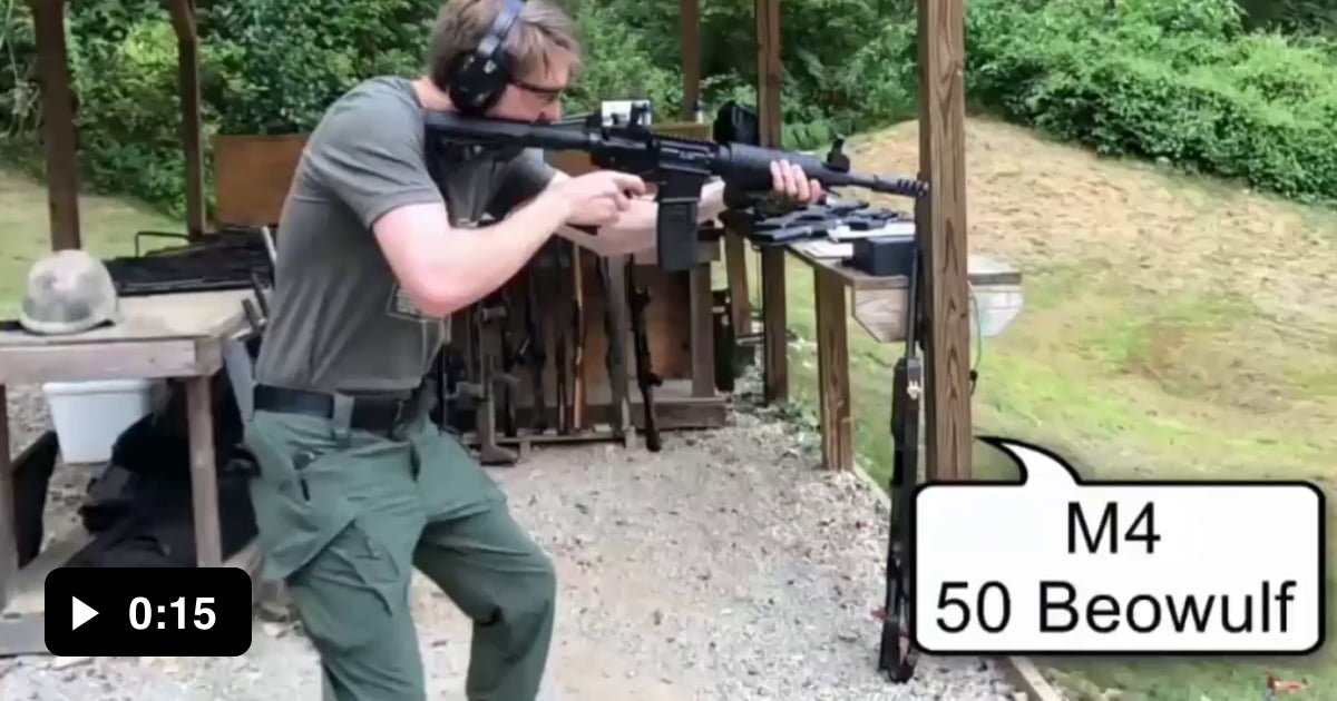 The recoil from a full-auto .50 cal AR platform rifle - 9GAG