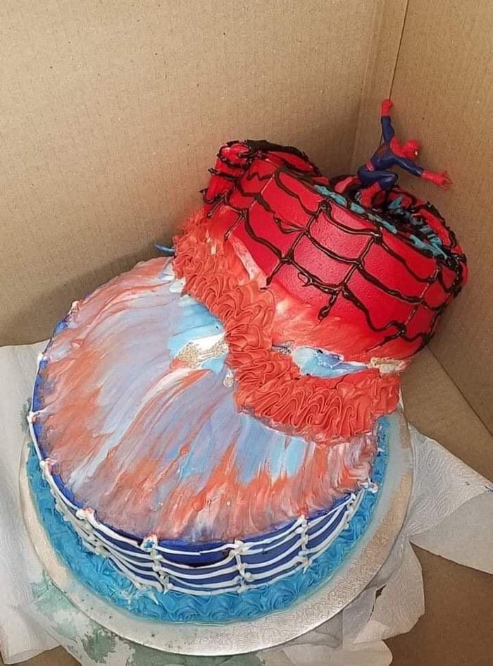Spiderman save the cake. - 9GAG