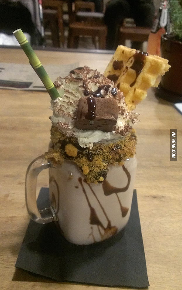 Chocolate Honeycomb Milkshake - 9GAG
