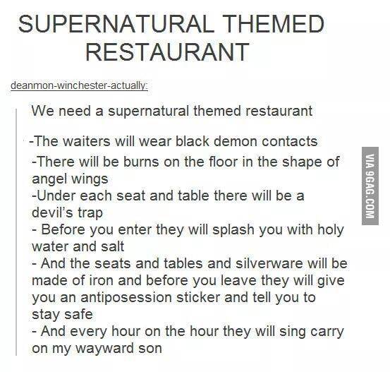 Supernatural themed restaurant.. - 9GAG