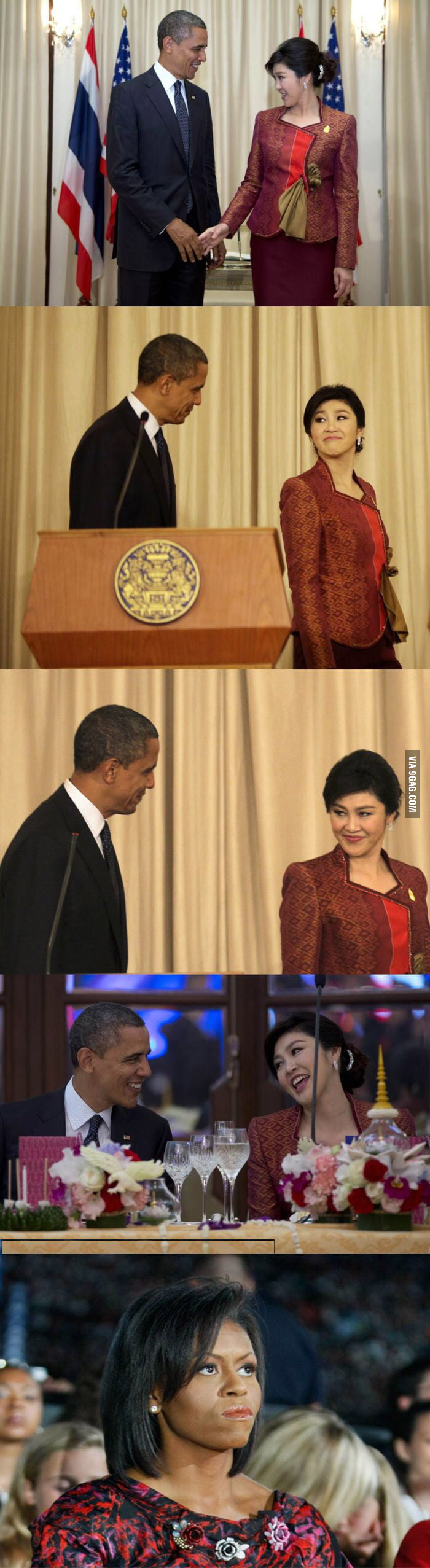 Obama and the Prime Minister of Thailand - 9GAG