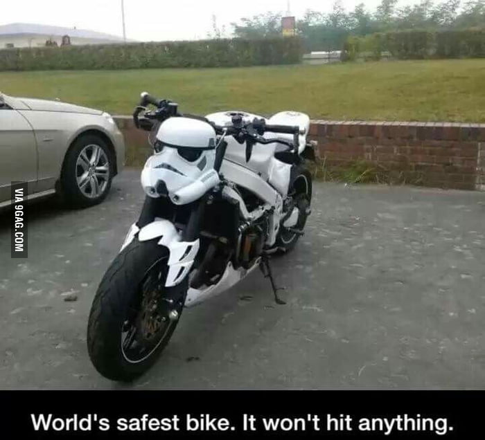 Stormtrooper bike, a.k.a. world's safest bike - 9GAG
