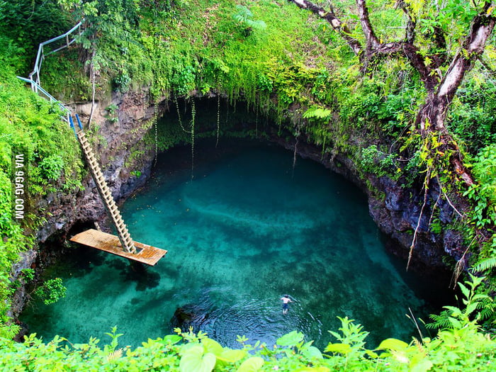 Amazing natural swimming pool in Samoa Island - 9GAG