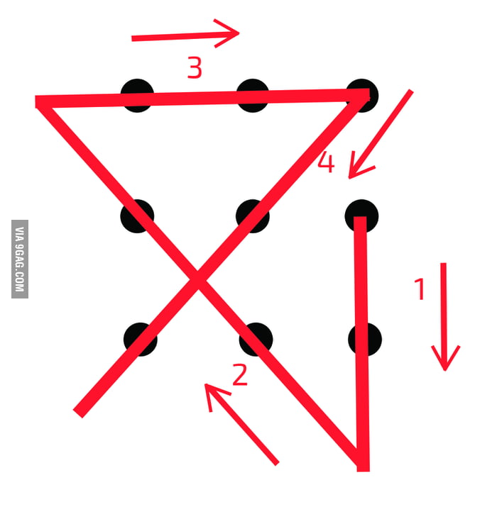 For The Guy That Asked 9 Dots 4 Lines 9GAG