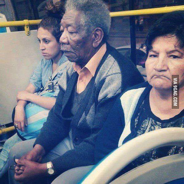 Morgan Freeman on a bus in guatemala... - 9GAG