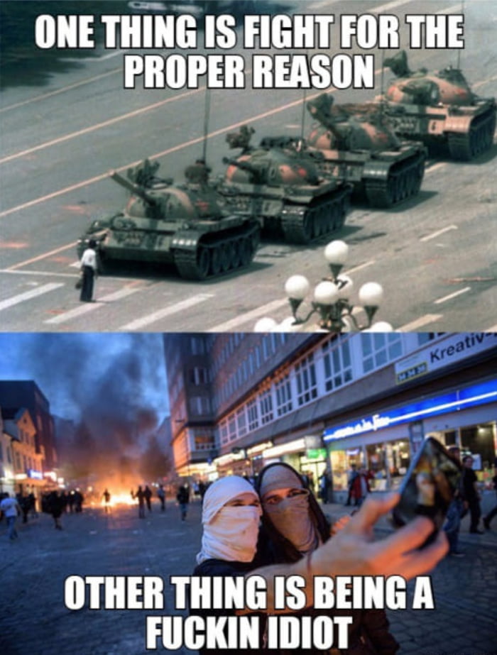 One thing is fight for the proper reason. other thing is being a f**kin ...