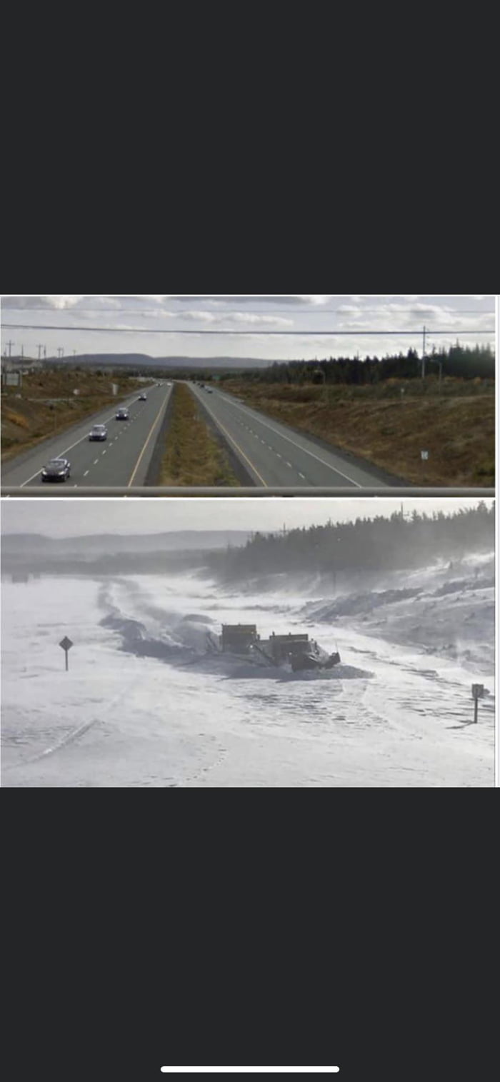 NFLD Canada after the weather bomb this weekend. 70+ cm of snow and 130 ...