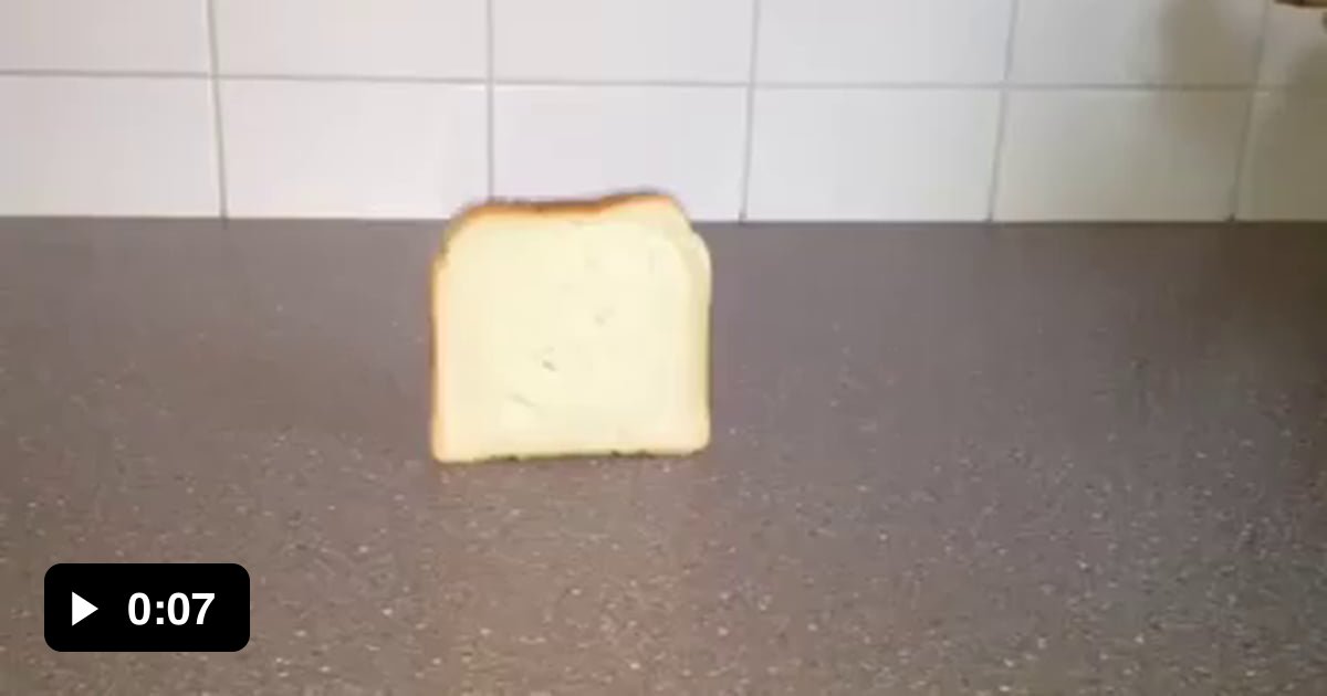 A piece of bread falling over... - 9GAG