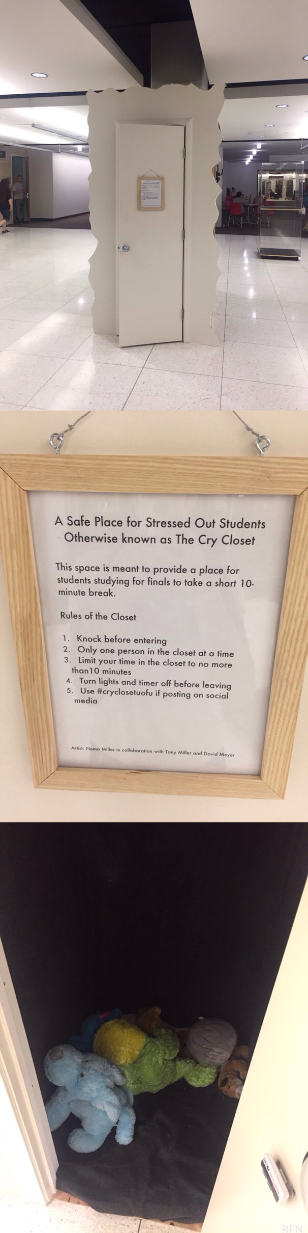 So my school installed a cry closet in the library - 9GAG